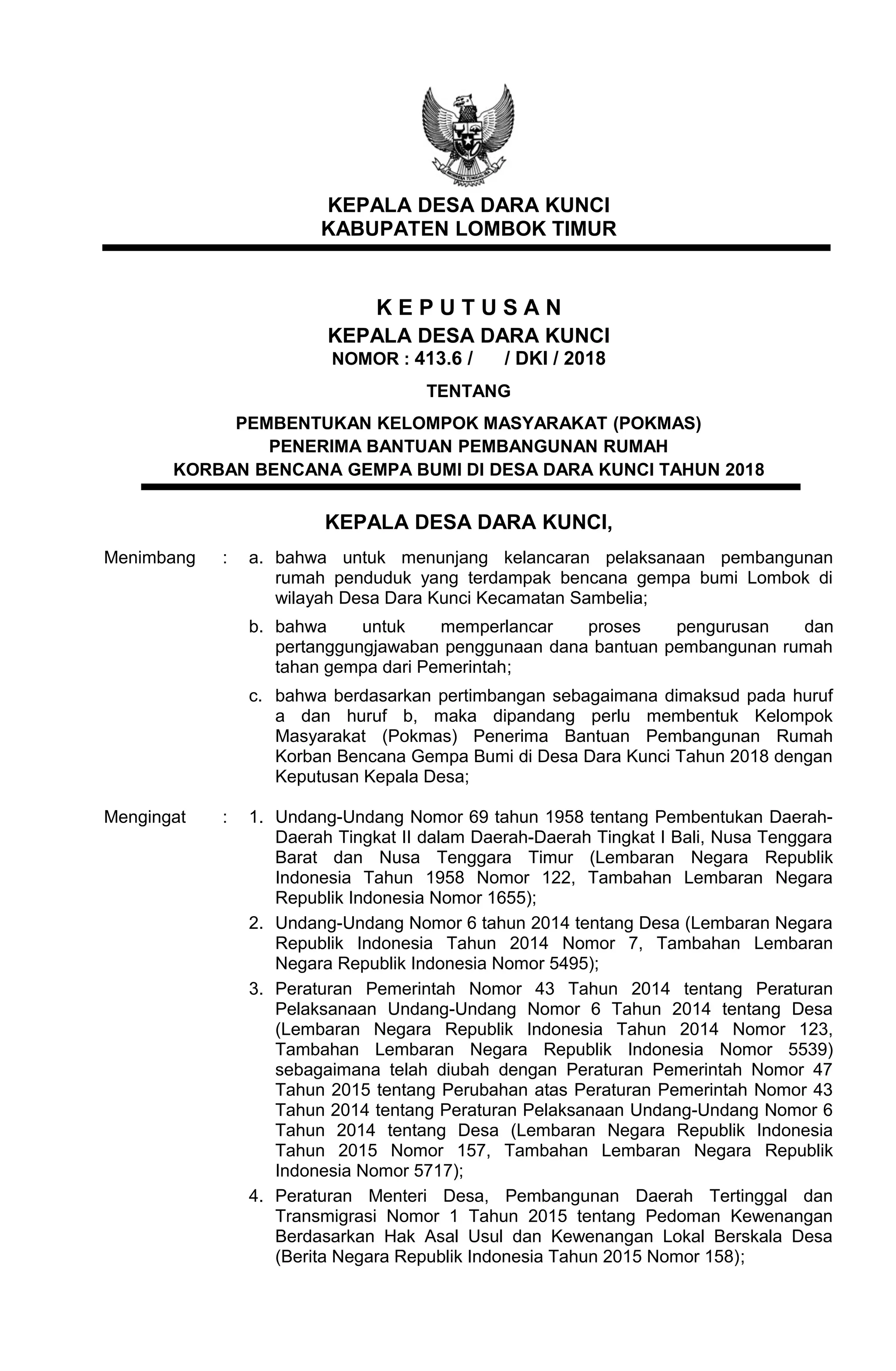 Sk pokmas bantuan rumah | DOC