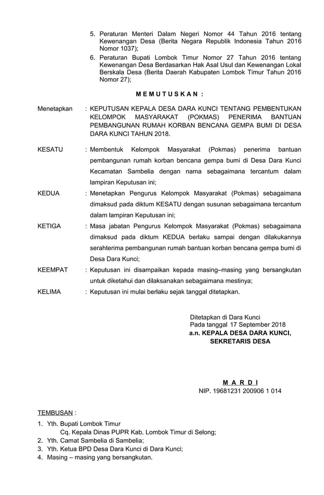 Sk pokmas bantuan rumah | DOC