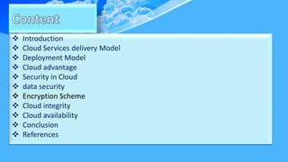 Security in cloud computing | PPTX