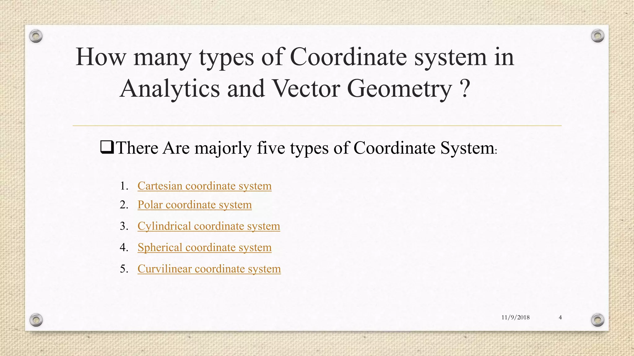 coordinates system | PPTX
