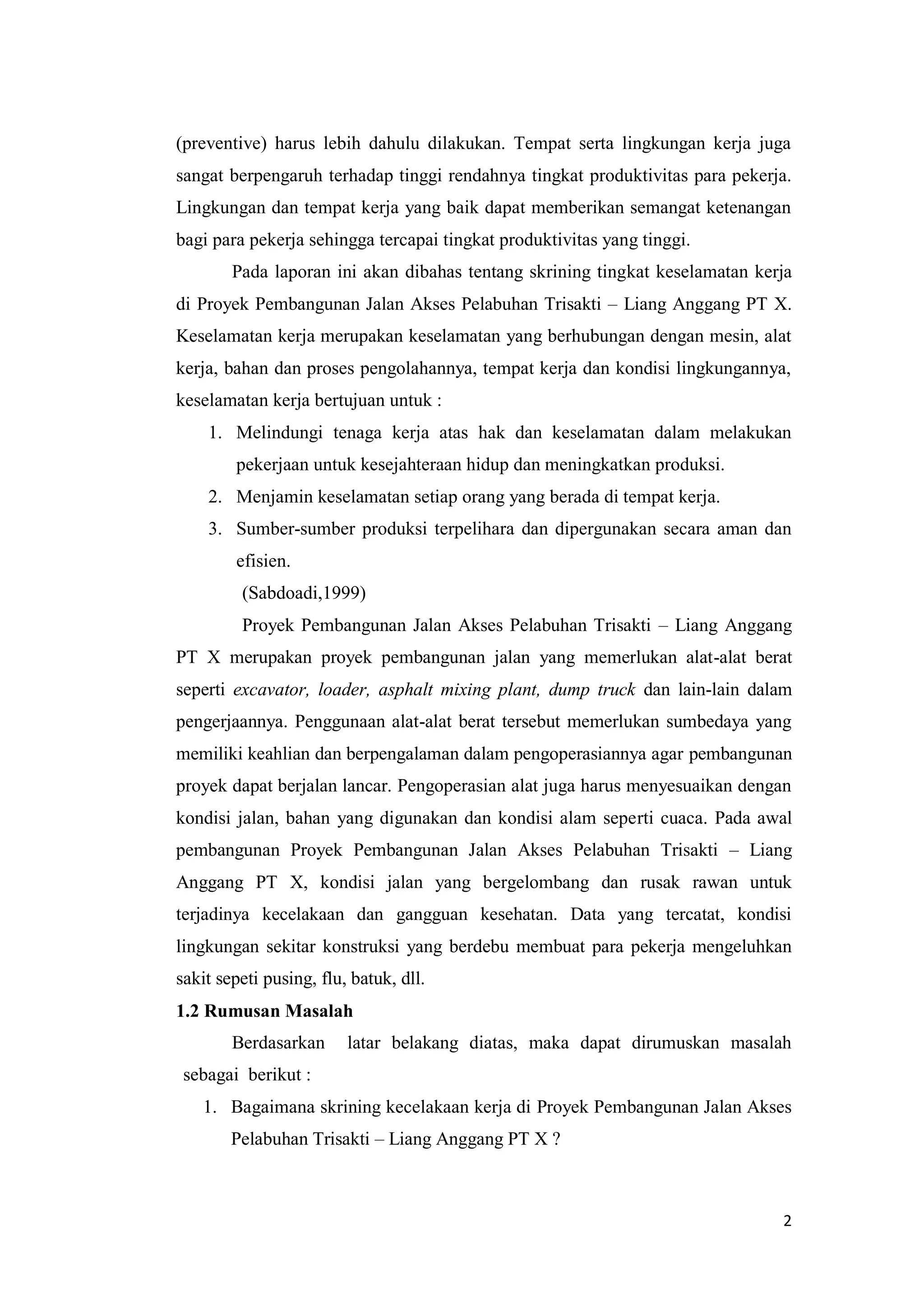 Skrining kecelakaan kerja epidemiologi | PDF