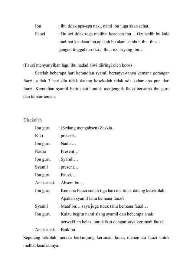 Skrip cerita arti sebuah persahabatan | DOCX