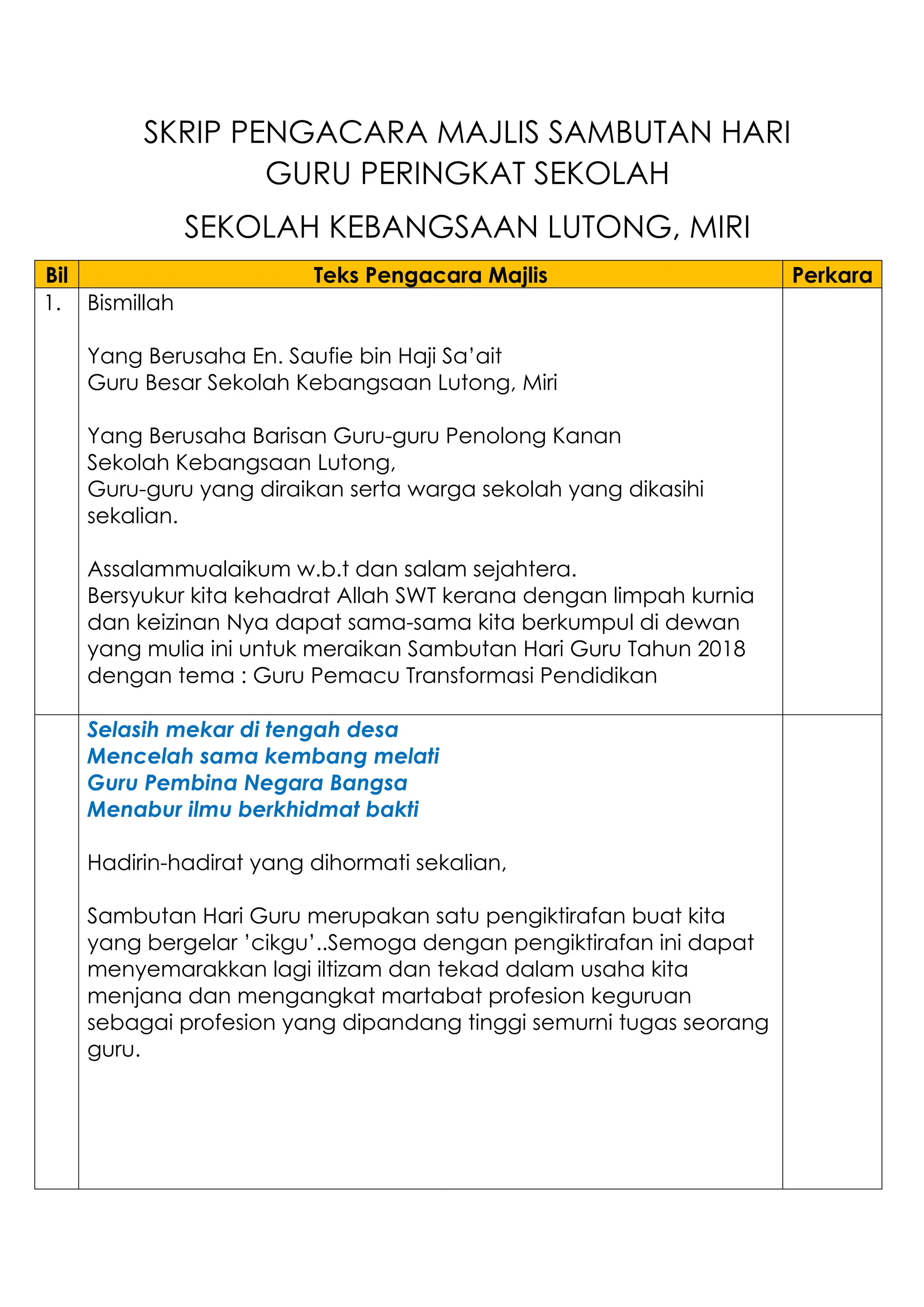 SKRIP PENGACARA MAJLIS SAMBUTAN HARI GURU PERINGKAT SEKOLAH.docx