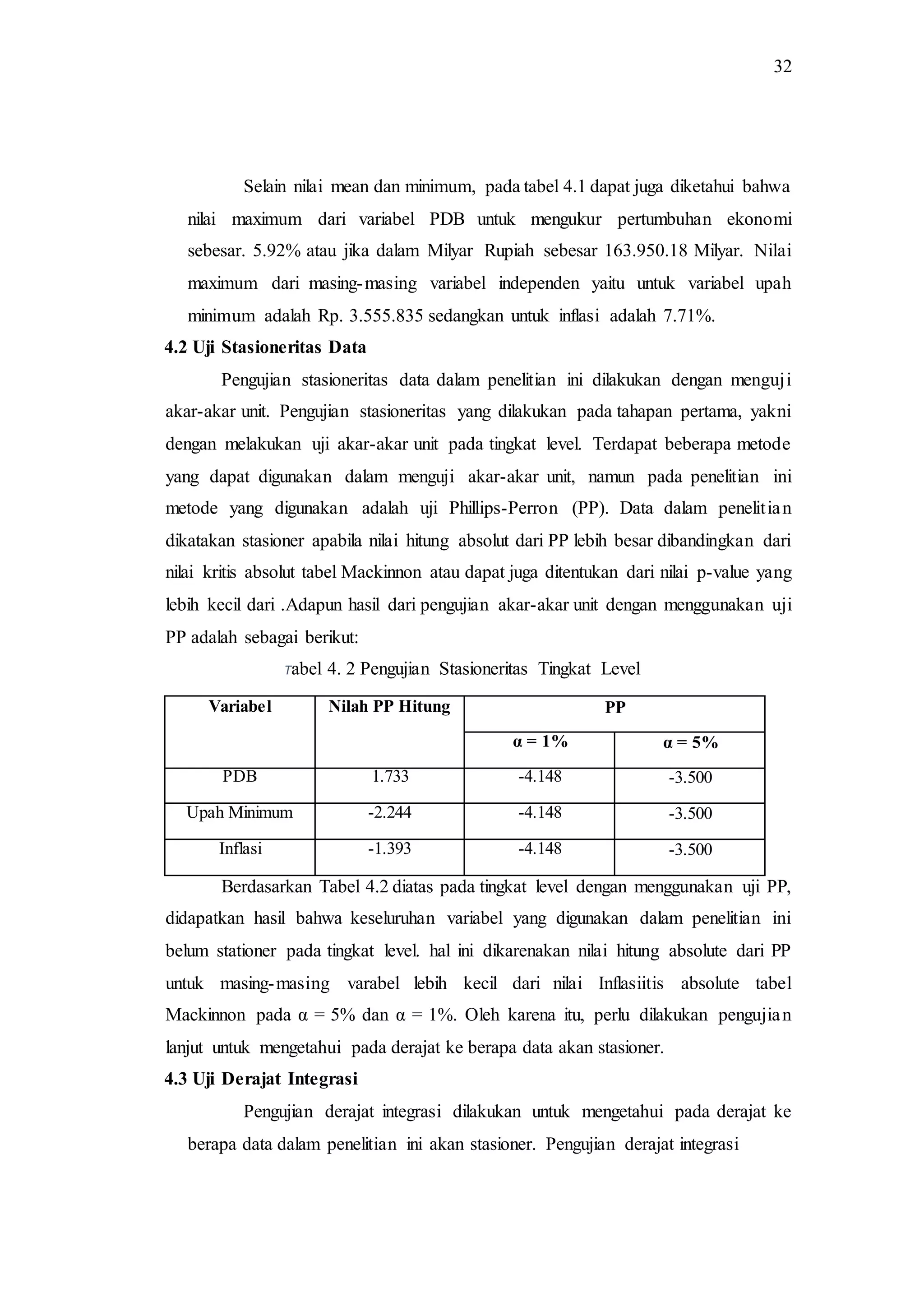 PENERAPAN METODE EROR CORRECTION MODEL UNTUK ANALISIS PERTUMBUHAN ...