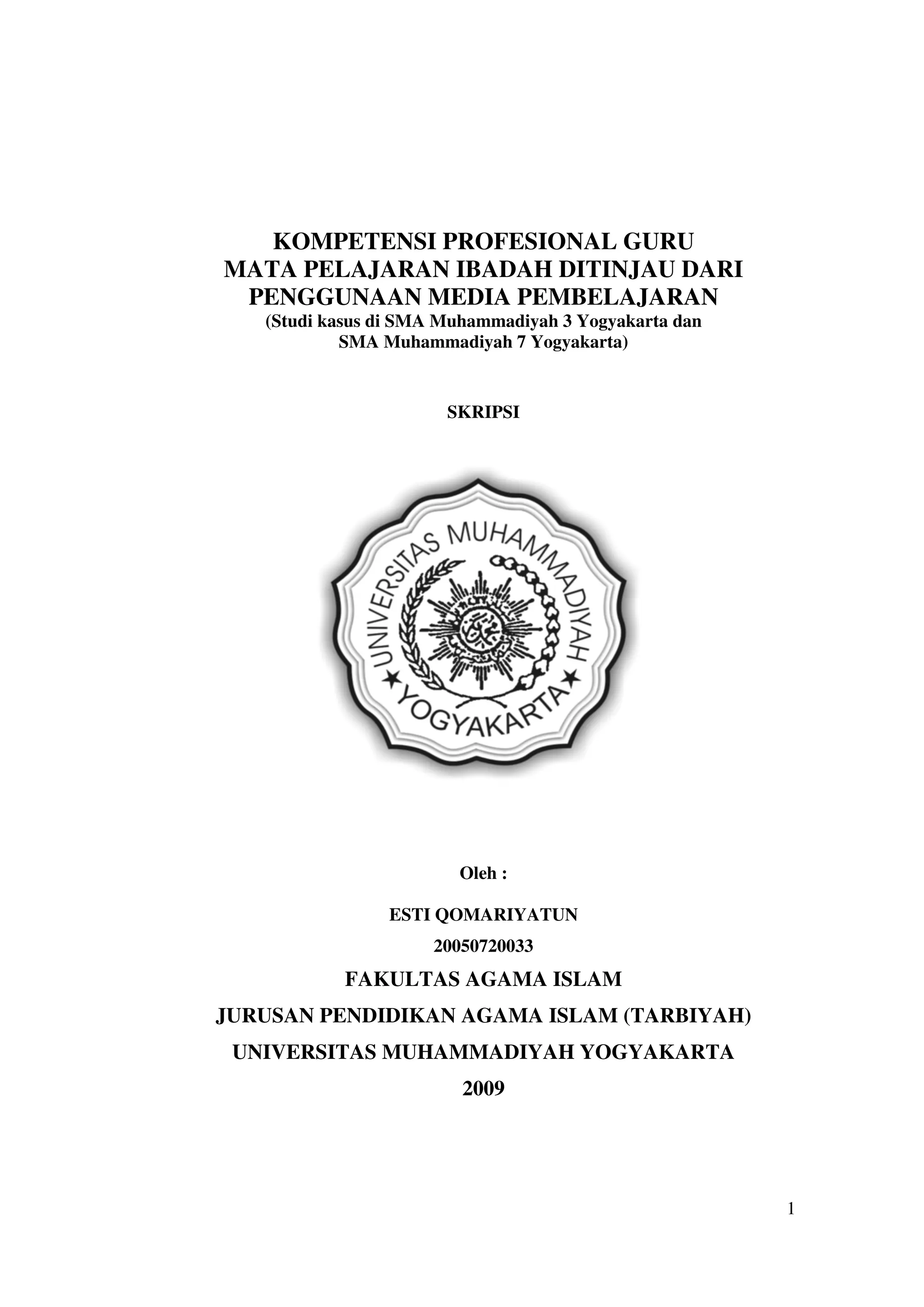 Skripsi kompetensi profesional guru | PDF