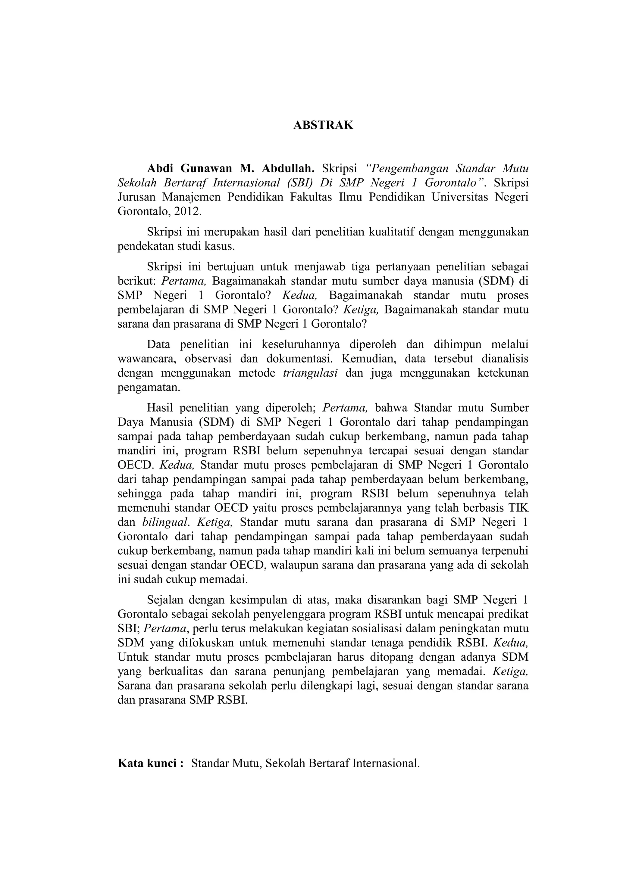 SKRIPSI Manajemen Pendidikan UNG | PDF