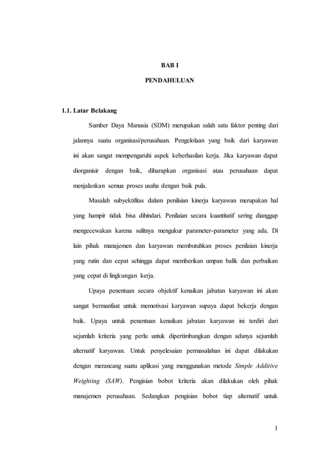 Skripsi Metode SAW Iwan Basinu | DOCX