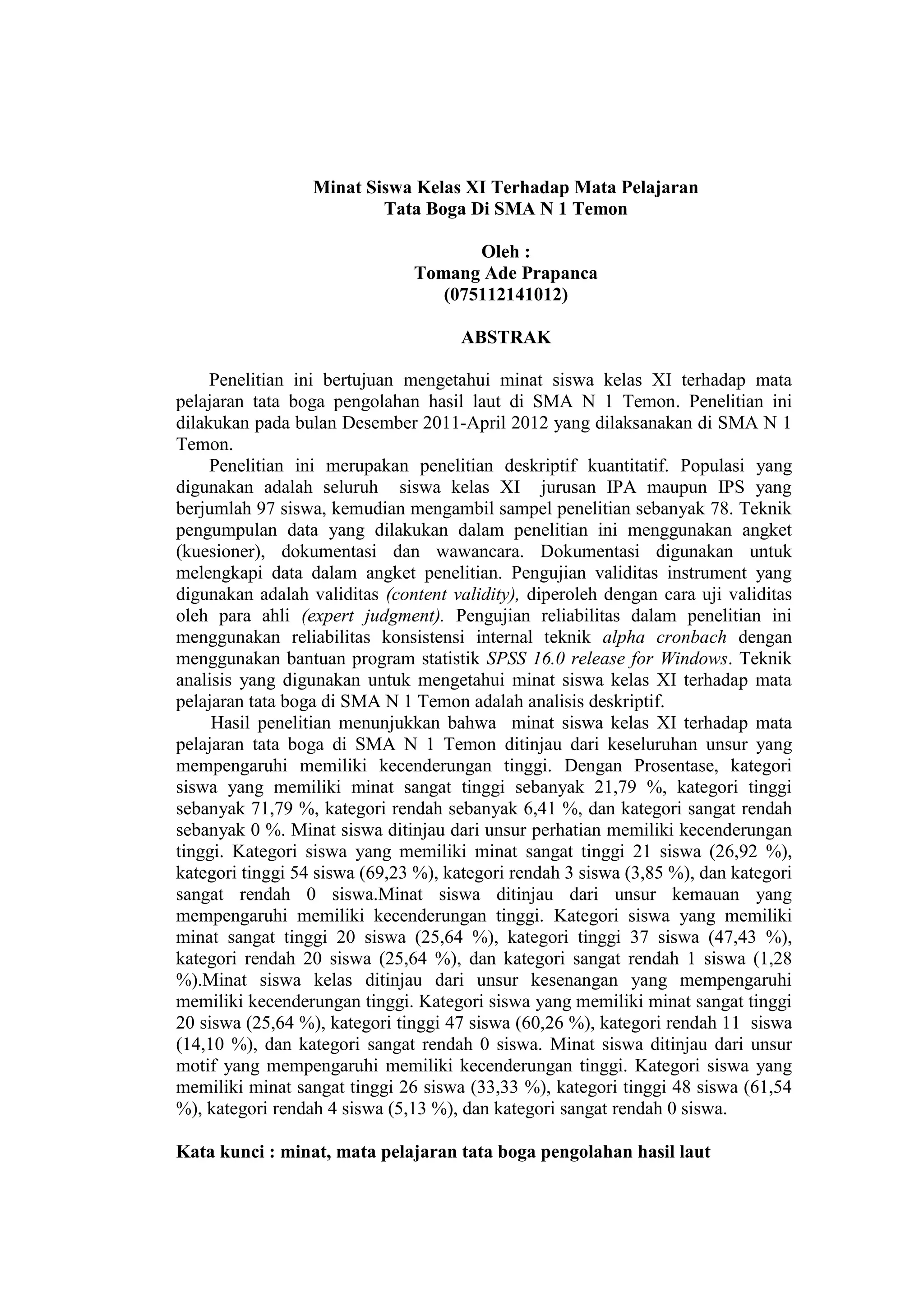 Skripsi tata boga | PDF