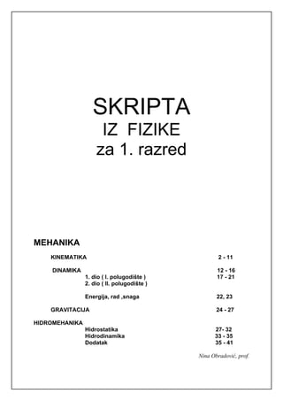 Skripta mehanika | PDF