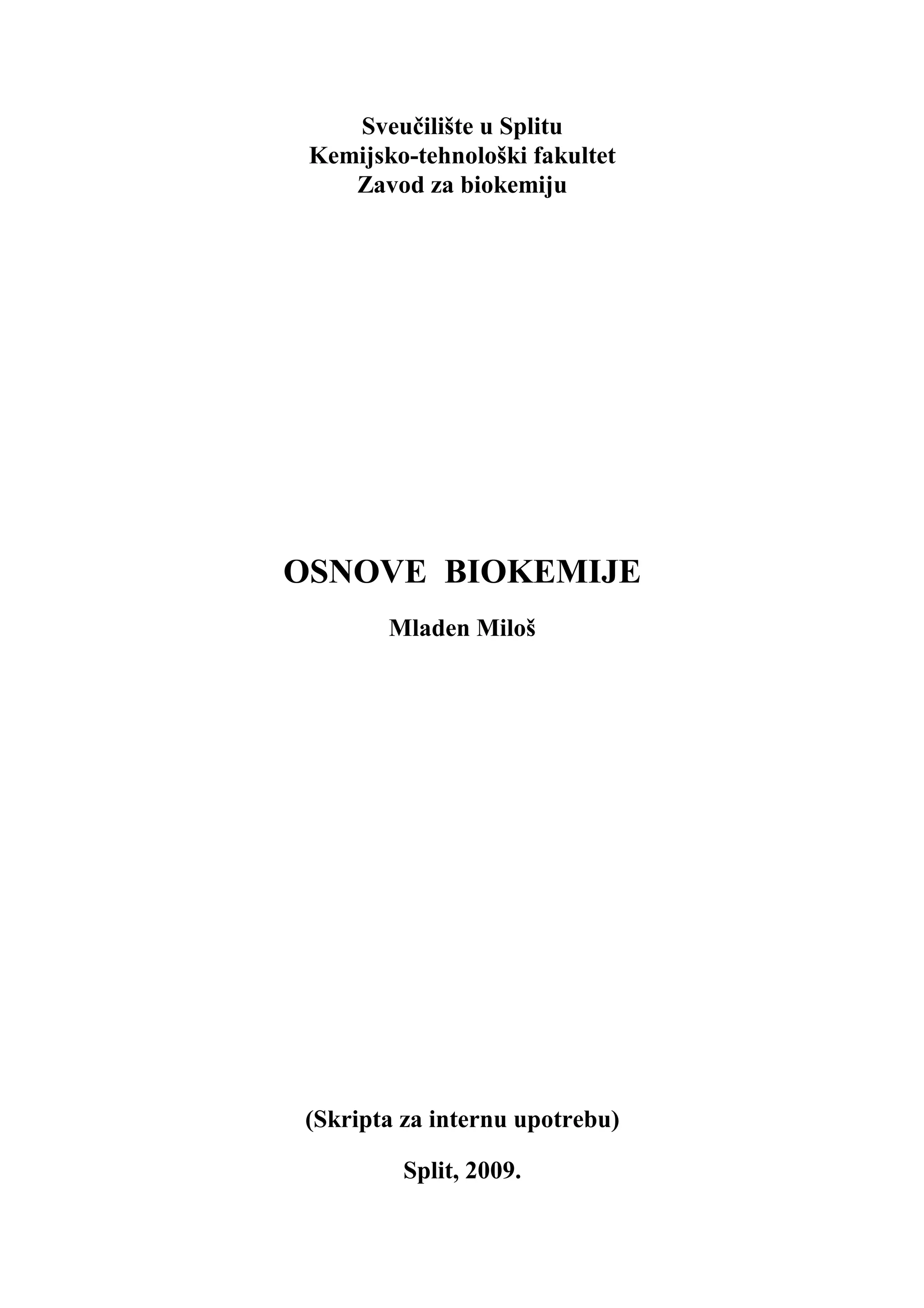Skripta biokemije(osnove) | PDF