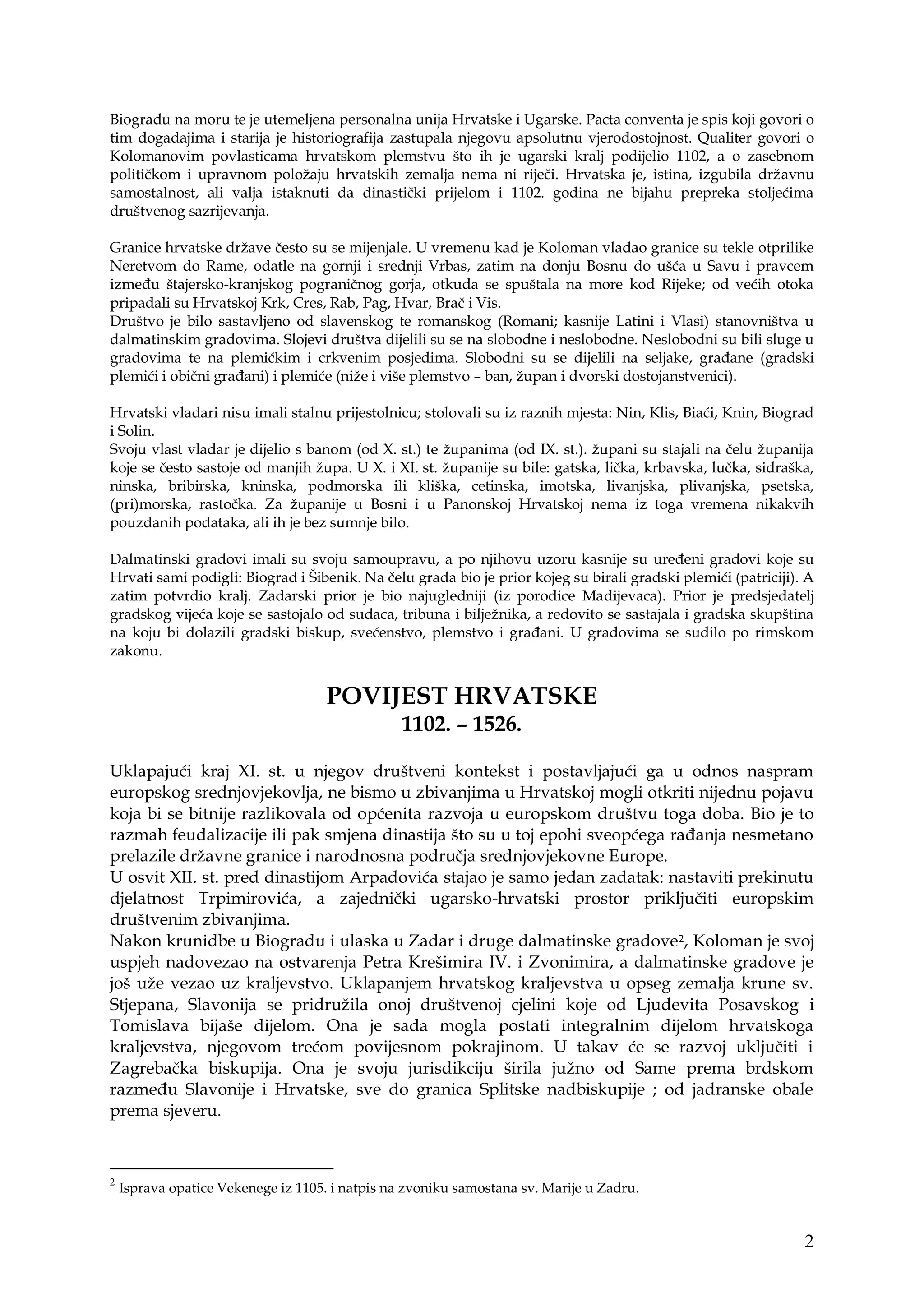 Skripta hrvatska povijest u razvijenom i kasnom sr vijeku | PDF