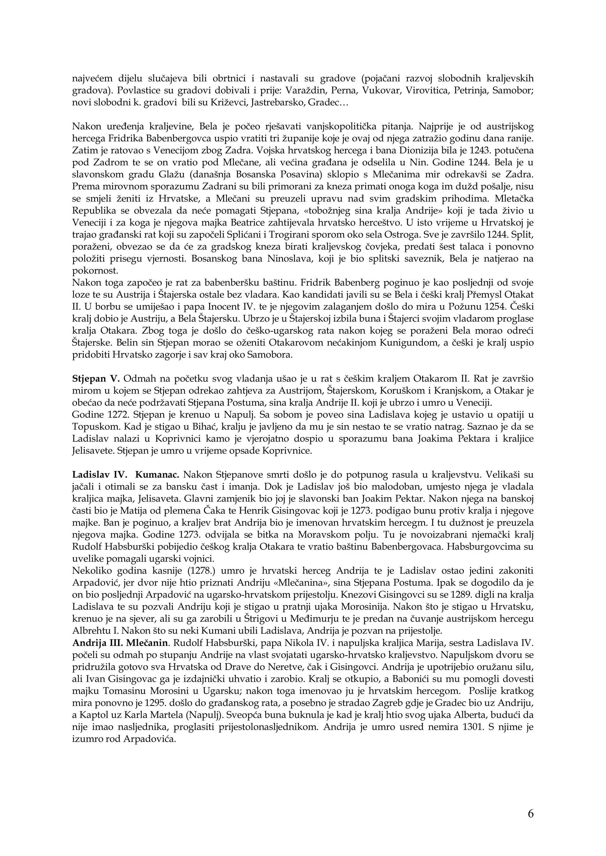 Skripta hrvatska povijest u razvijenom i kasnom sr vijeku | PDF