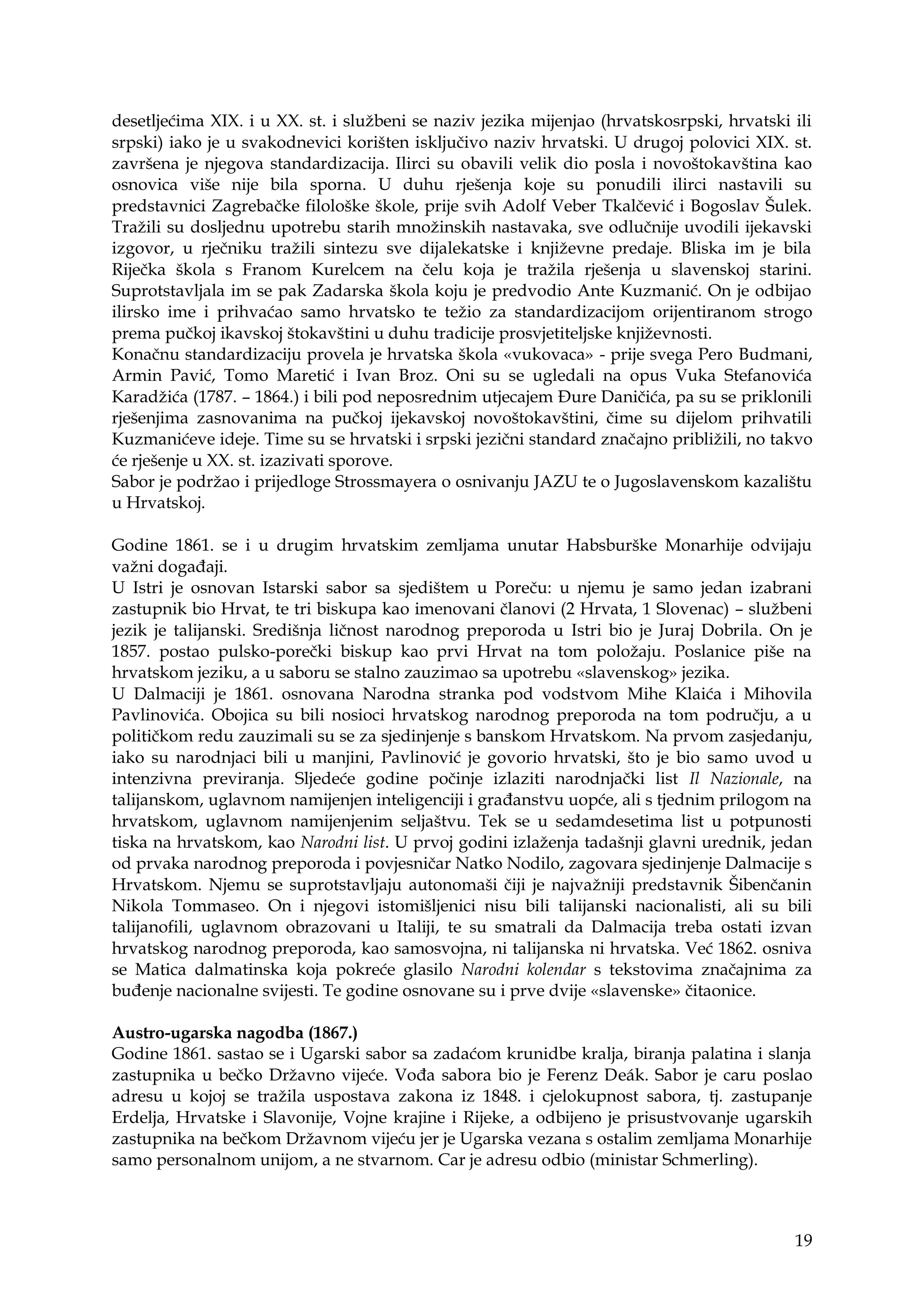 Skripta hrvatska povijest u xix stoljecu | PDF