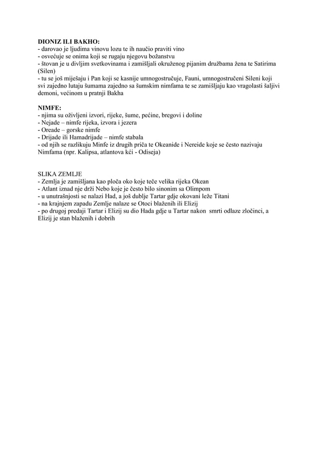 Skripta rodoslovlje grckih bozanstava | PDF