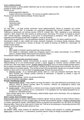 Skripta uvod u telekomunikacije treca godina zrenjanin | DOC