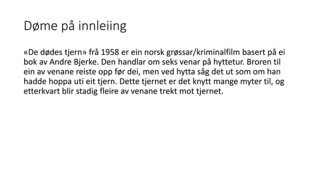 Skrive kortsvar om film | PPT