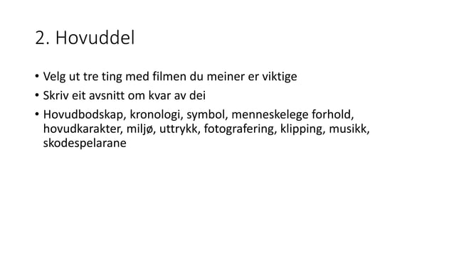 Skrive kortsvar om film | PPTX