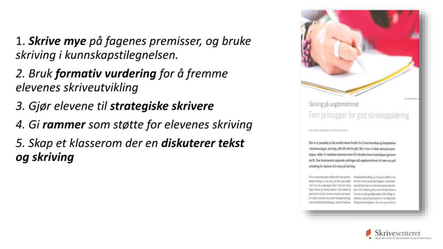 Skriving i alle fag skrivesenteret | PPT
