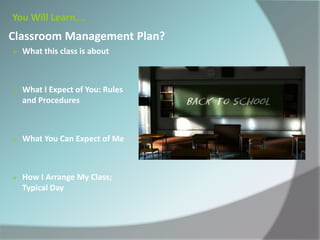 Classroom Management Plan-Science | PPT