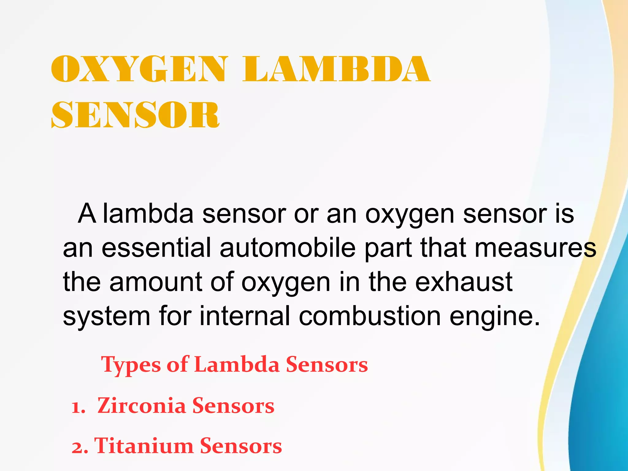 Oxygen Lambda Sensors - SKS Car Parts | PPT