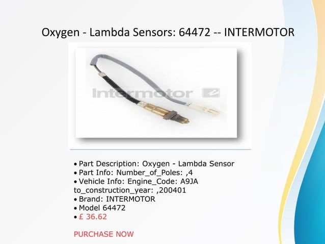 Oxygen Lambda Sensors - SKS Car Parts | PPT | Chemistry | Science