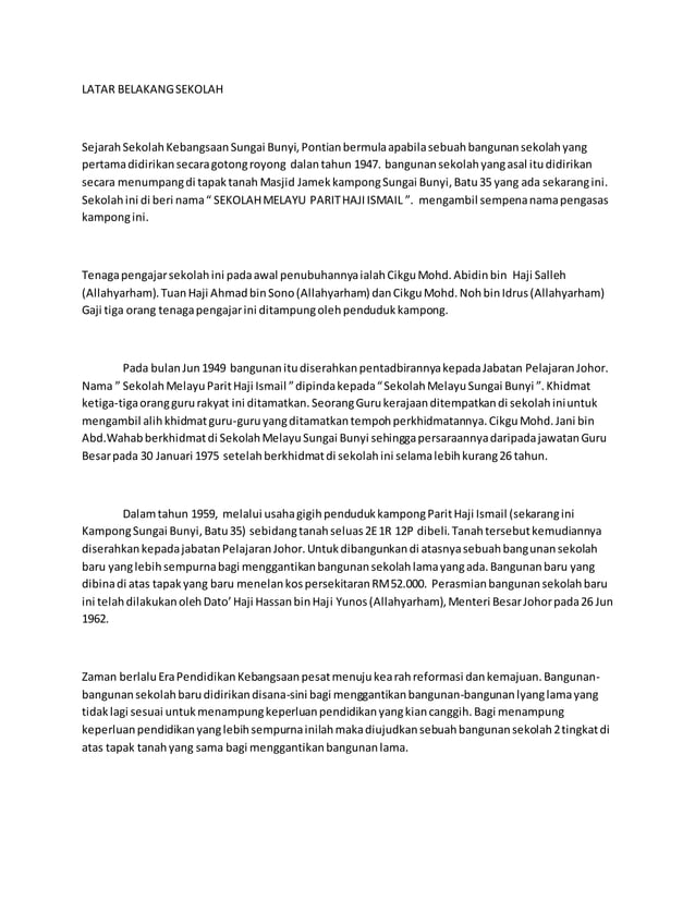 SK Sg Bunyi Sejarah | DOCX