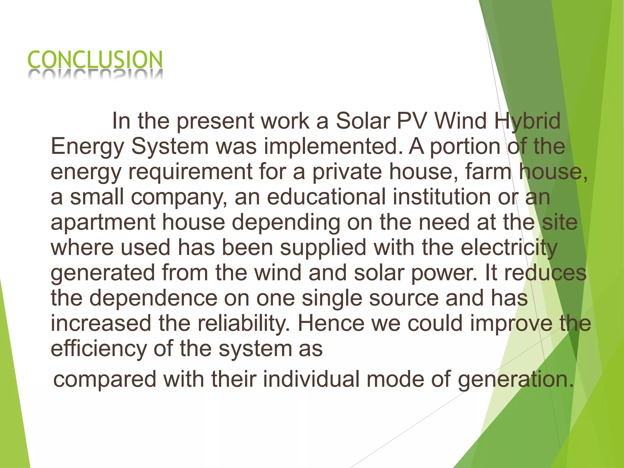 SOLAR PV-WIND HYBRID POWER GENERATION SYSTEM | PPTX