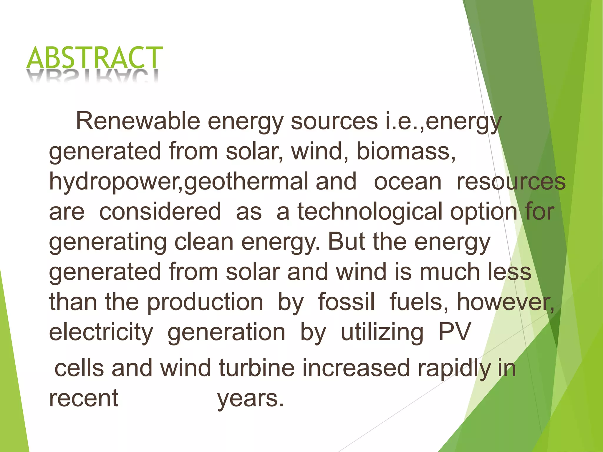SOLAR PV-WIND HYBRID POWER GENERATION SYSTEM | PPTX