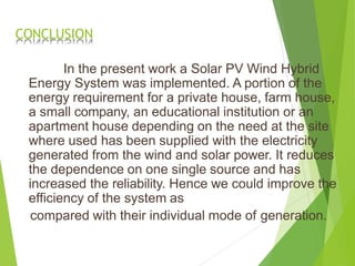 SOLAR PV-WIND HYBRID POWER GENERATION SYSTEM | PPTX