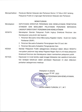 Surat Keputusan Tentang Standar Pelayanan PDK 2022.pdf