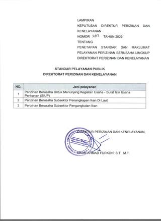 Surat Keputusan Tentang Standar Pelayanan PDK 2022.pdf