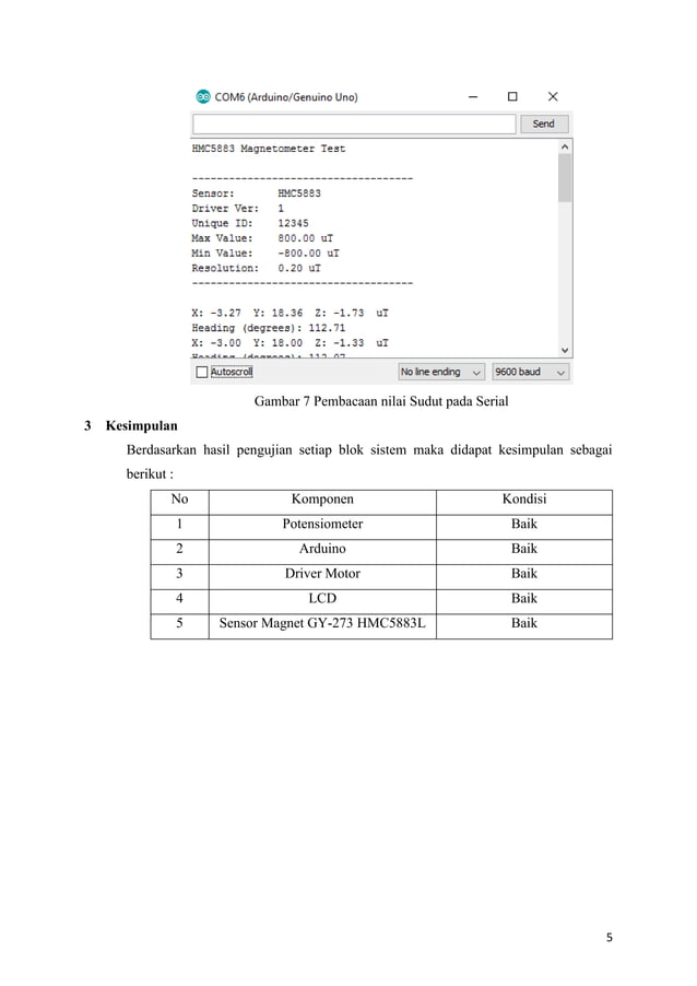 Proyek Mandiri SKT : Sistem Kendali Posisi Sebagai Penunjuk Arah Mata Angin | PDF