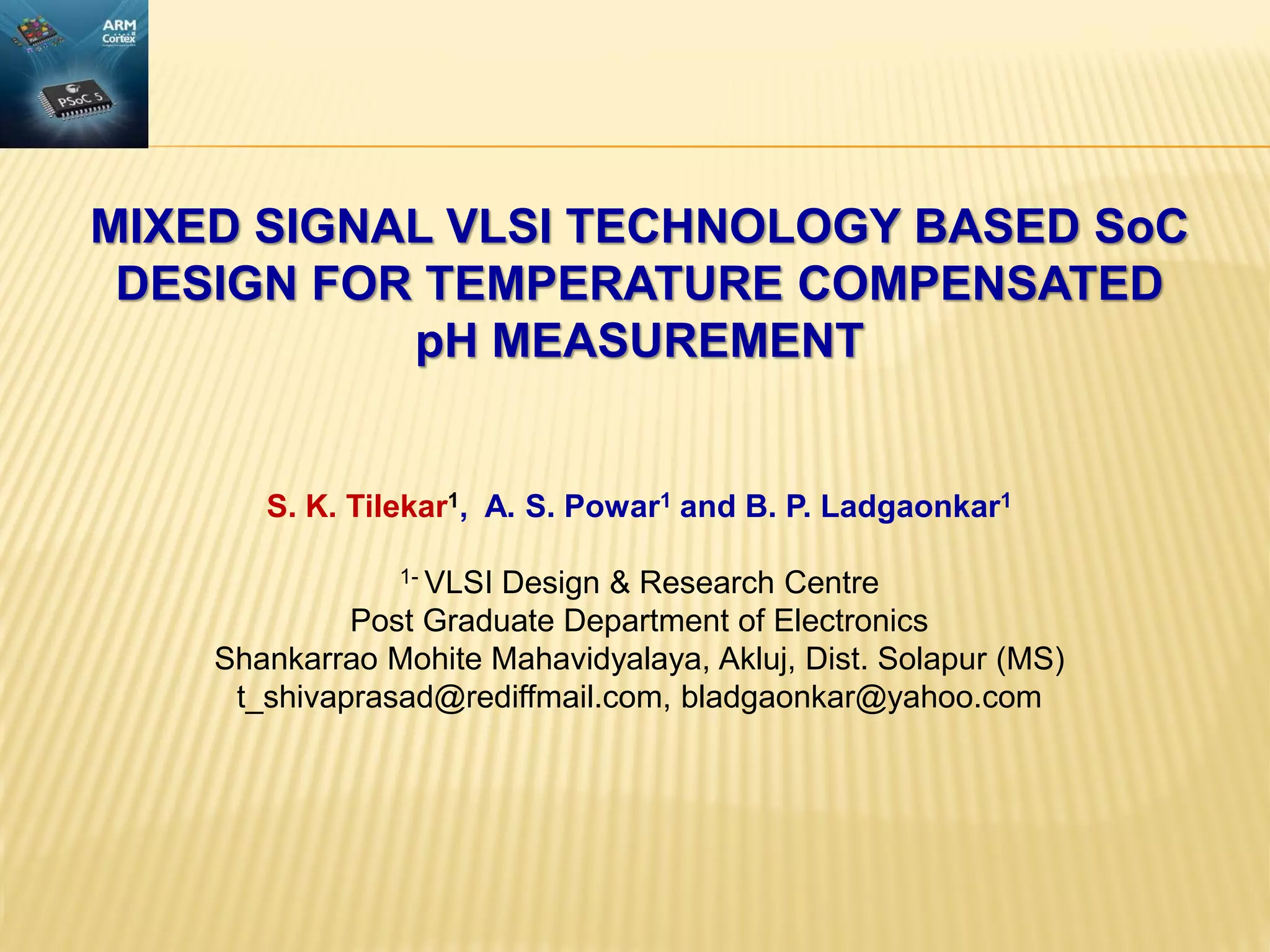 MIXED SIGNAL VLSI TECHNOLOGY BASED SoC DESIGN FOR TEMPERATURE ...