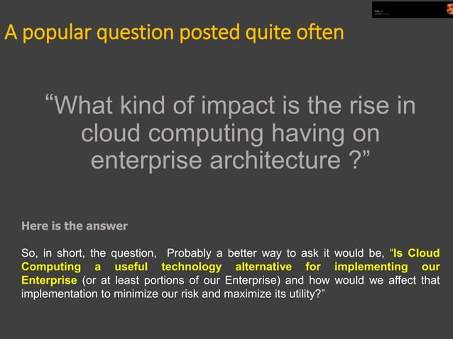 The Cloud Computing and Enterprise Architecture | PPT