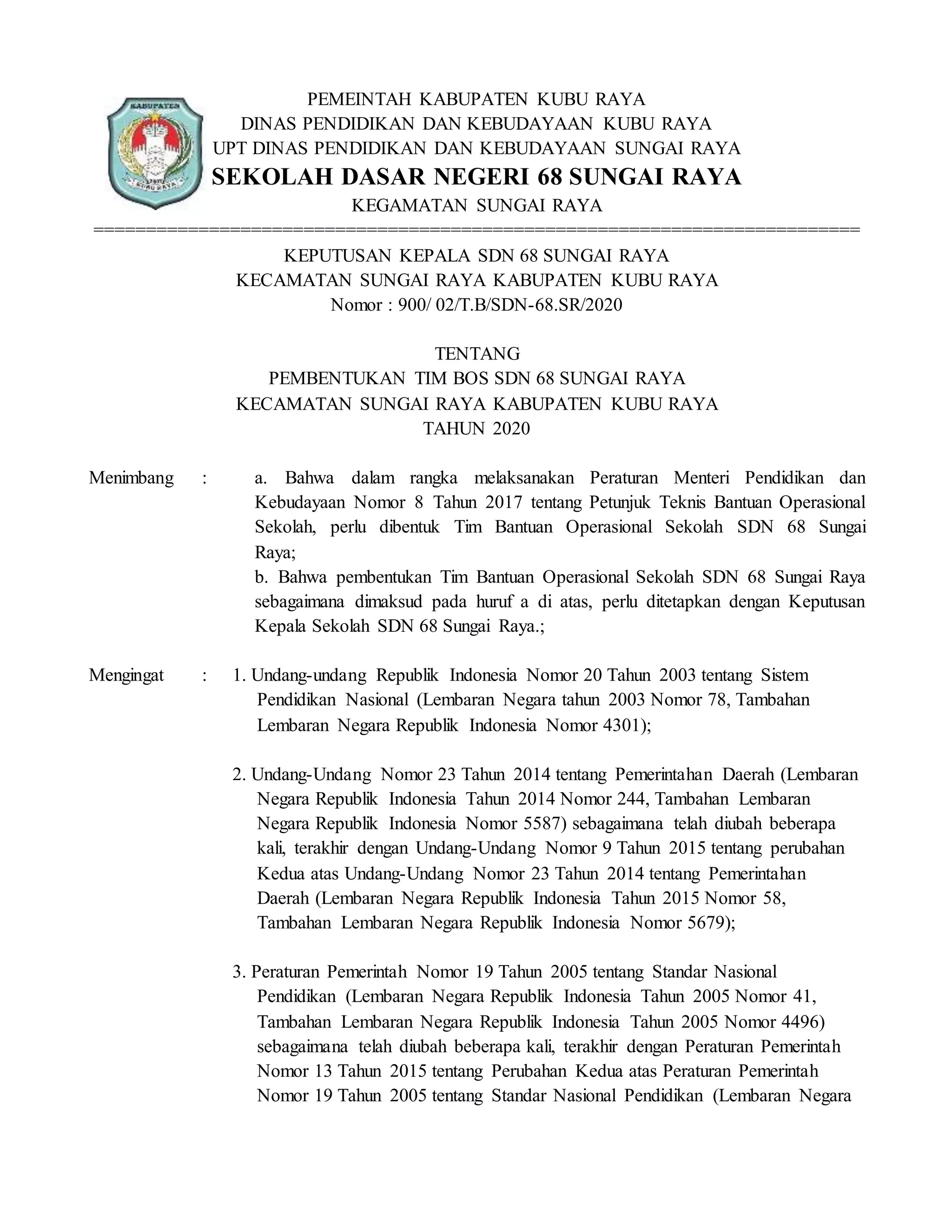 Sk tim bos 2018 | DOCX