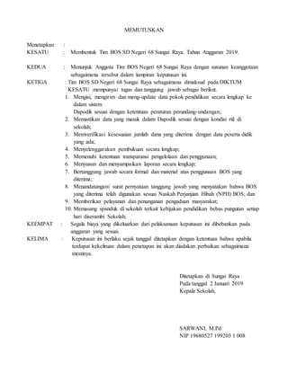 Sk tim bos 2018 | DOCX