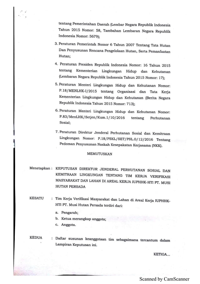 SK Tim Kerja Verifikasi Masyarakat dan Lahan PT.MHP 1 | PDF