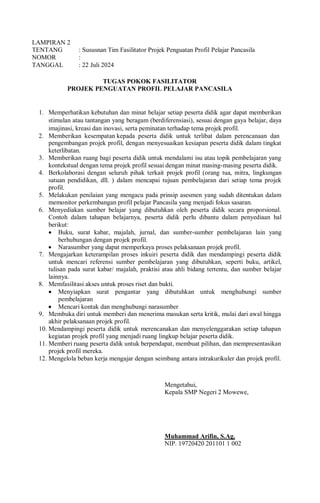 SK Tim P5.pdf sk yang digunakan dalam pelaksanaan tugas | PDF