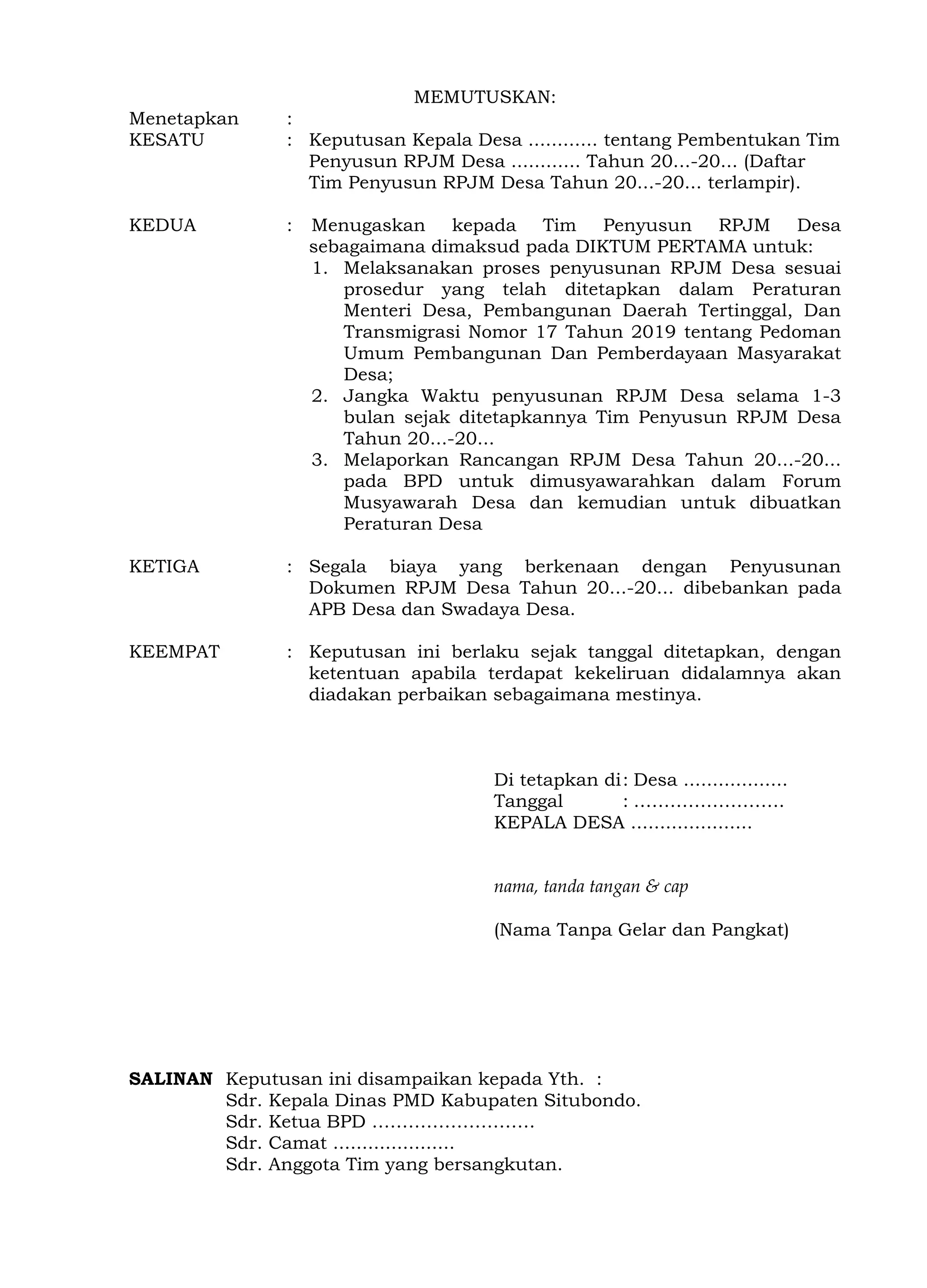 SK Tim Penyusun RPJM Desa.doc