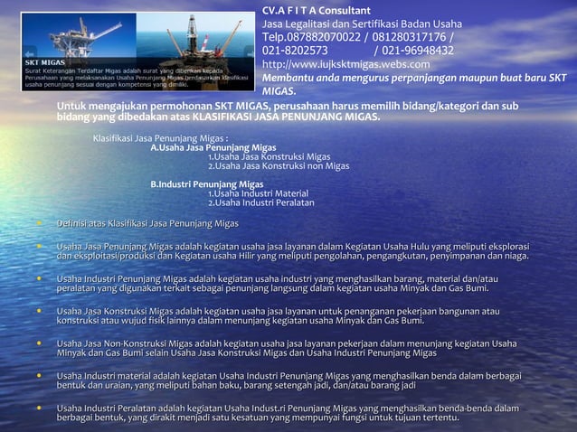 Buat SKT MIGAS | PPT