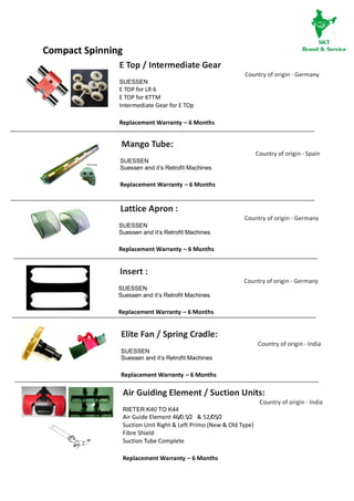 Skt textile brand and spares | PDF