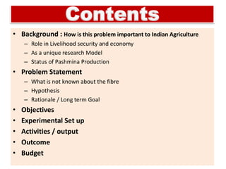National Fund project on Pashmina Goat | PDF | Genetics | Science