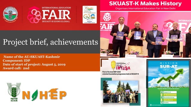 SKUAST Kashmir-NAHEP Progress -Presntation | PPT