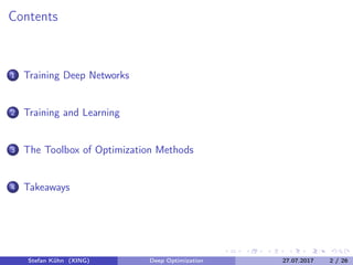 Deep Learning and Optimization Methods | PDF
