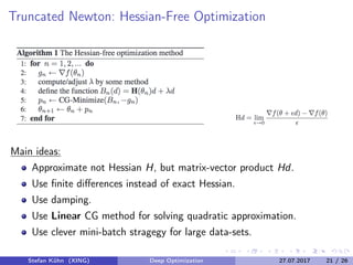Deep Learning and Optimization Methods | PPT