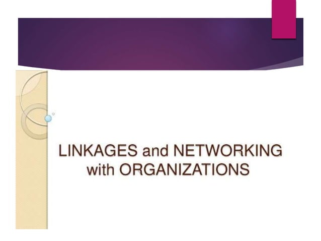 school and community/linkages and networking | PPTX