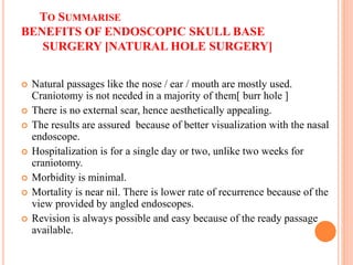Endoscopic SKULL BASE surgery | PPTX