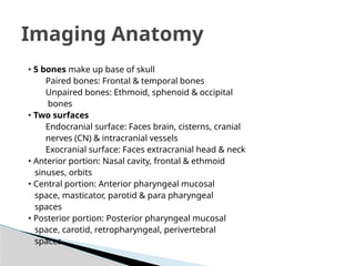 SKULL BASE OVERVIEW anatomy anteroir middle and posterior | PPT
