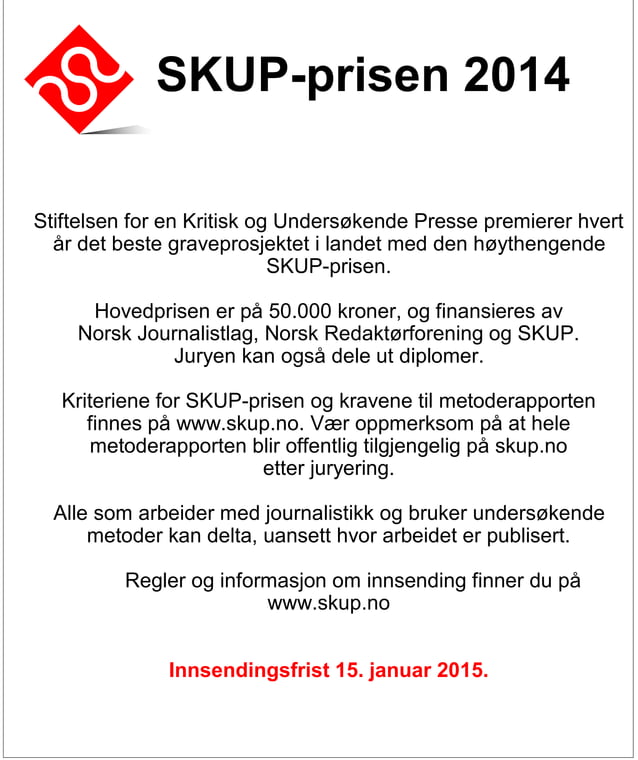 SKUP-prisen 2014 | PDF