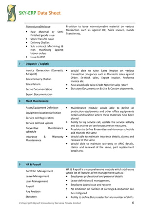Sky erp datasheet | PDF